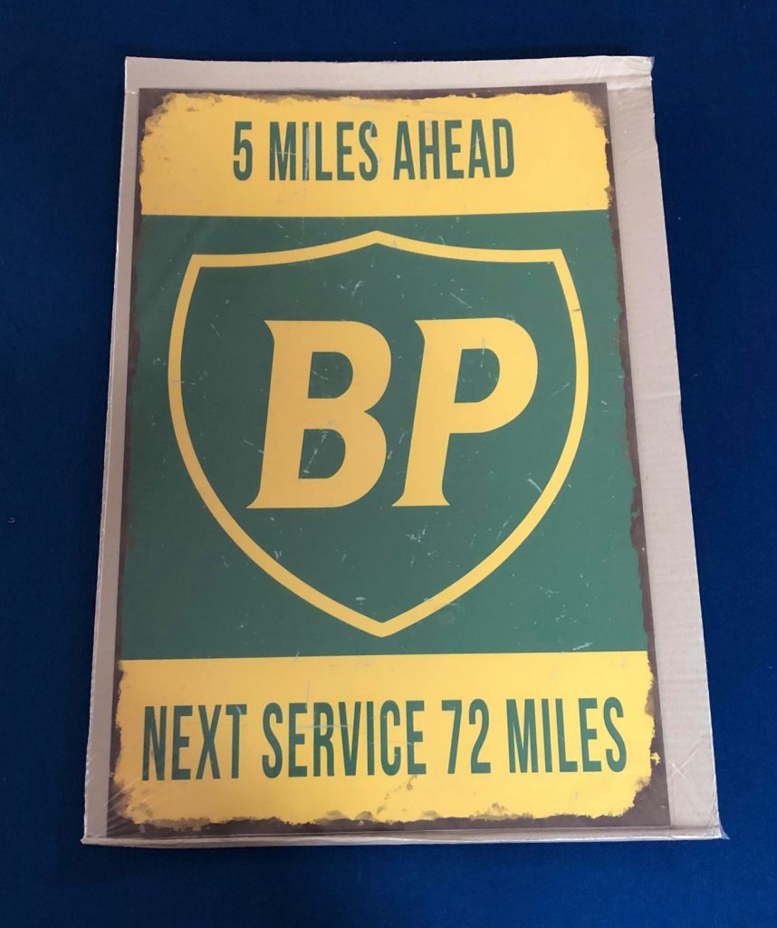 BP 5 Miles Ahead Sign | Old Mates Mancave