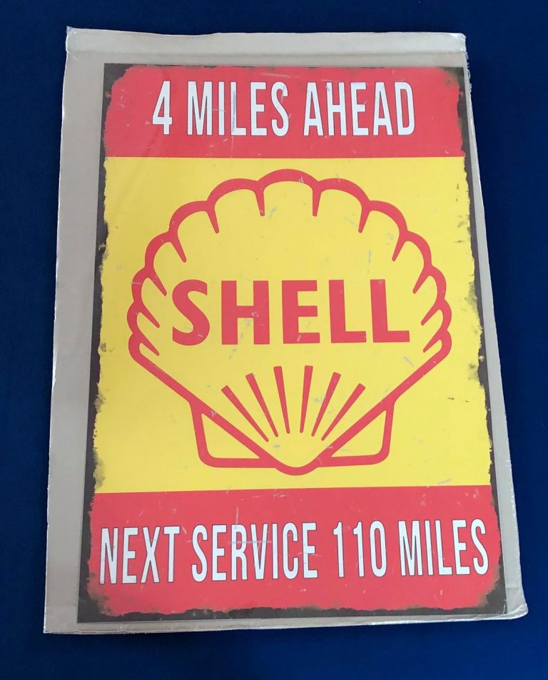 Shell 4 Miles Ahead Sign | Old Mates Mancave