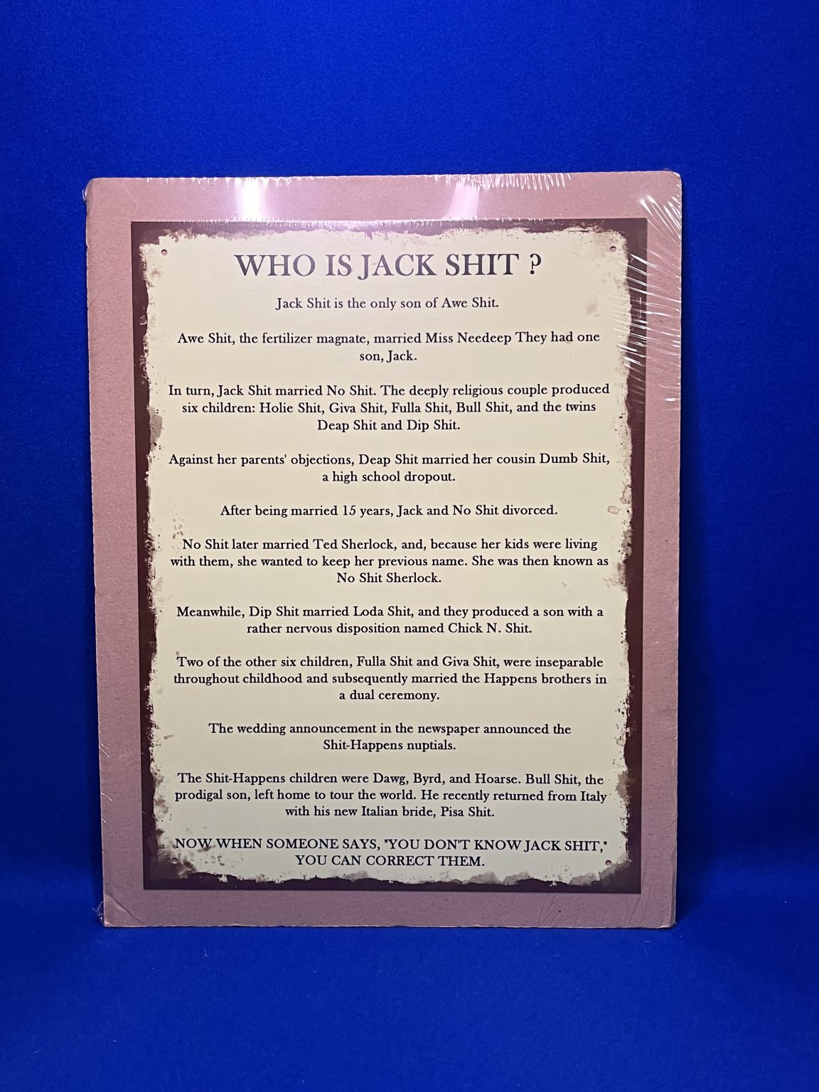 Who is Jack Shit Sign | Old Mates Mancave